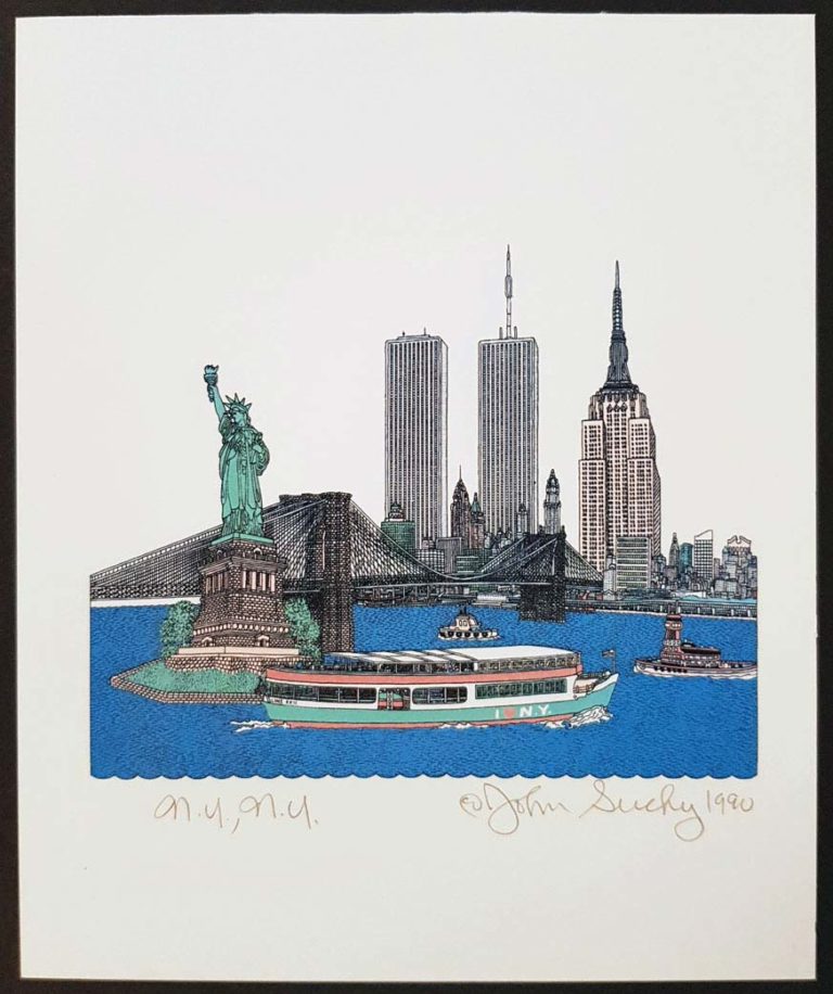 John Suchy, lithographie "New York, New York" - Poetica Art